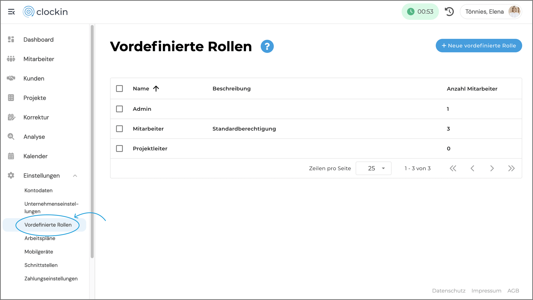 Was kann ich unter "vordefinierte Rollen" verstehen?