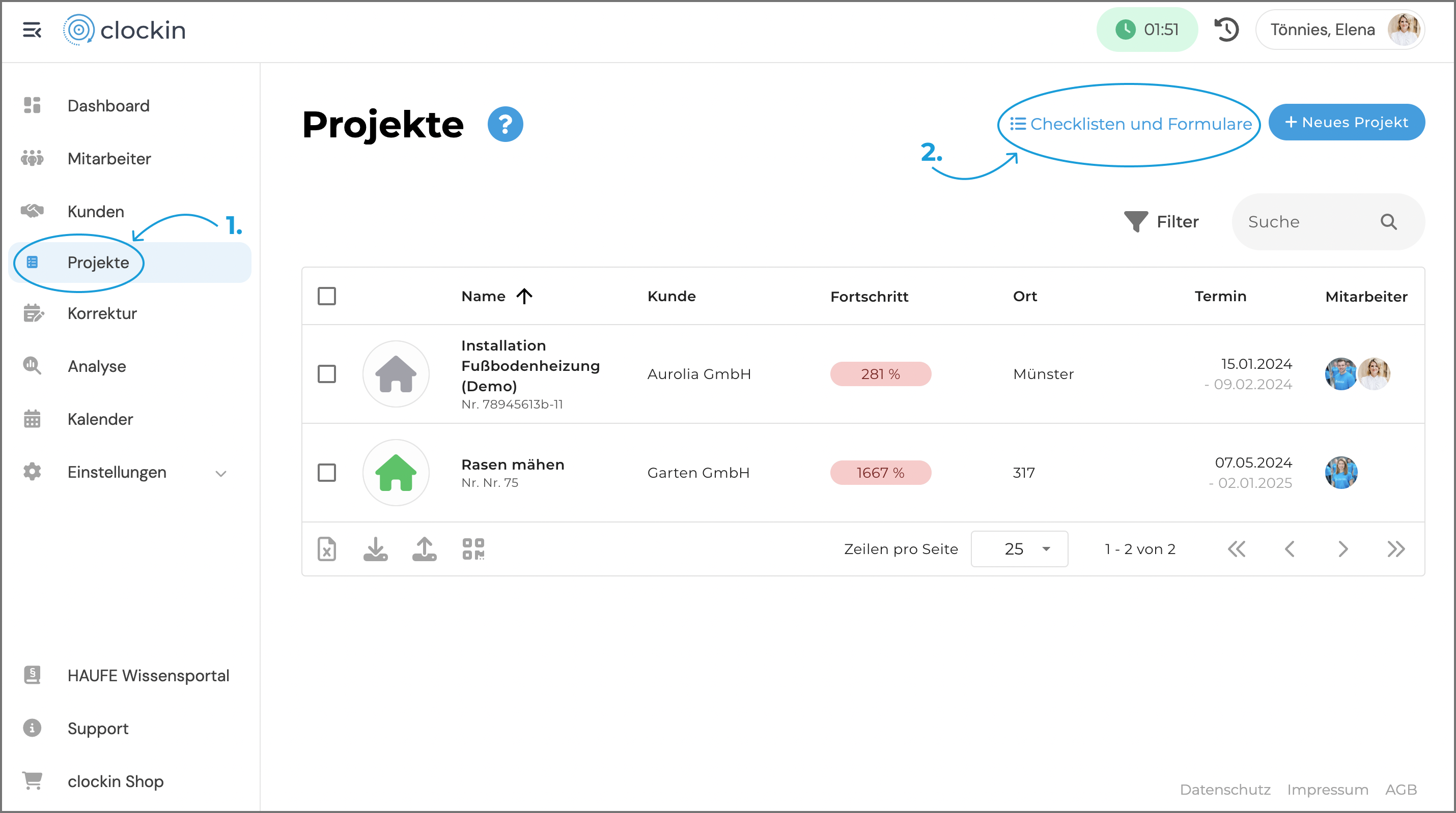 Wie lege ich Checklisten an?