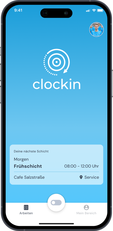 Wo finde ich meine Schichten in der clockin-App?